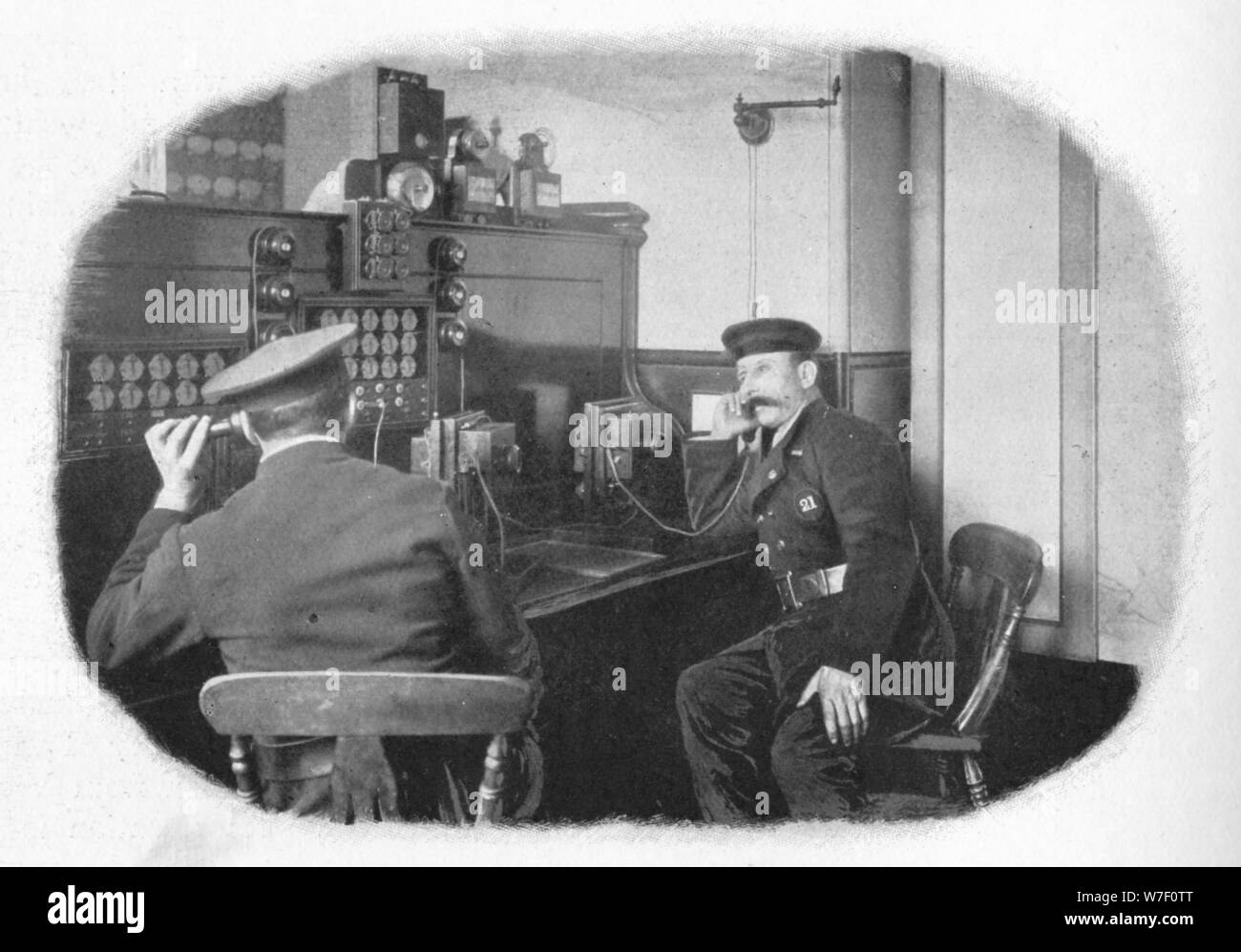 At the telephone, London Fire Brigade, c1900 (1901). Artist: Unknown ...