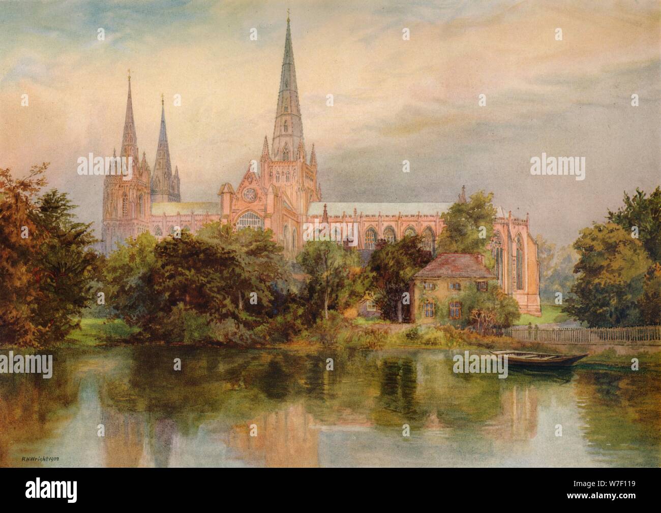 'Lichfield Cathedral', 1902, (1938). Artist: Richard Henry Wright Stock ...