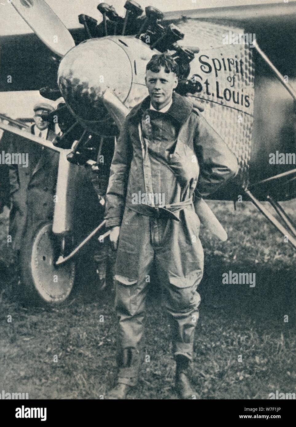 American aviator Charles Lindbergh and his plane, 'Spirit of St Louis ...