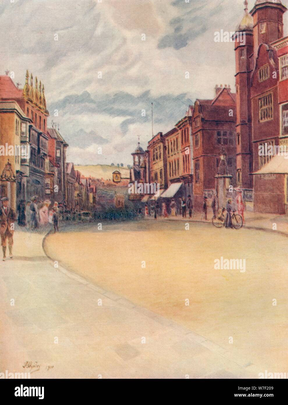 'High Street, Guildford', 1911, (1914). Artist: James S Ogilvy Stock ...