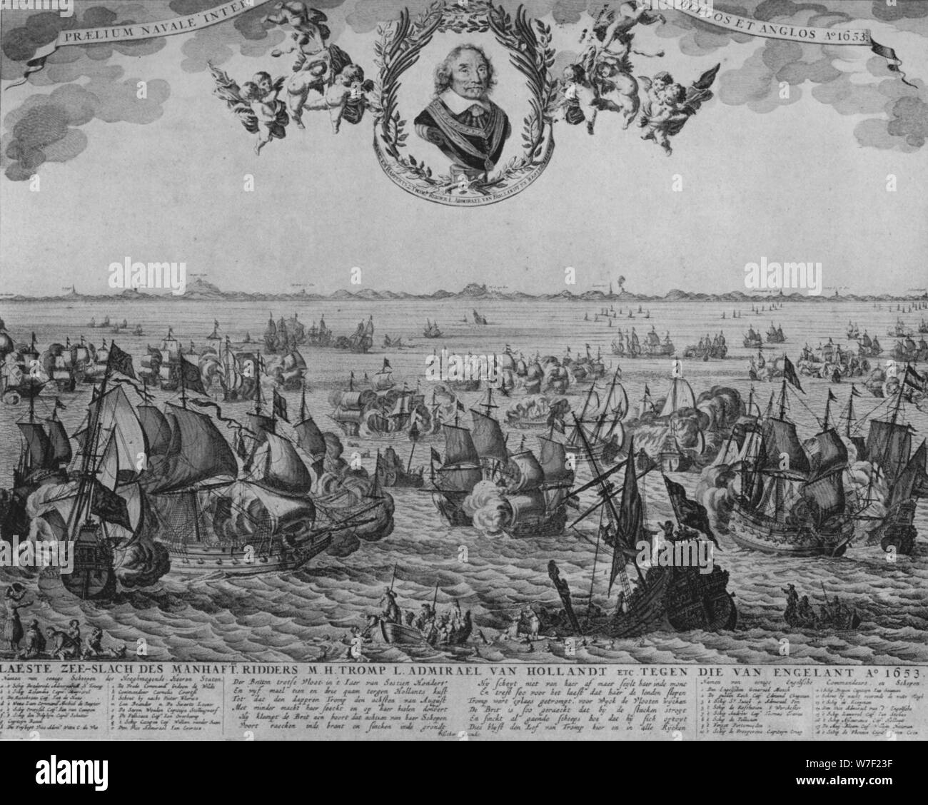 'Battle of Scheveningen', c1653. Artist: Cornelis de Visscher Stock ...