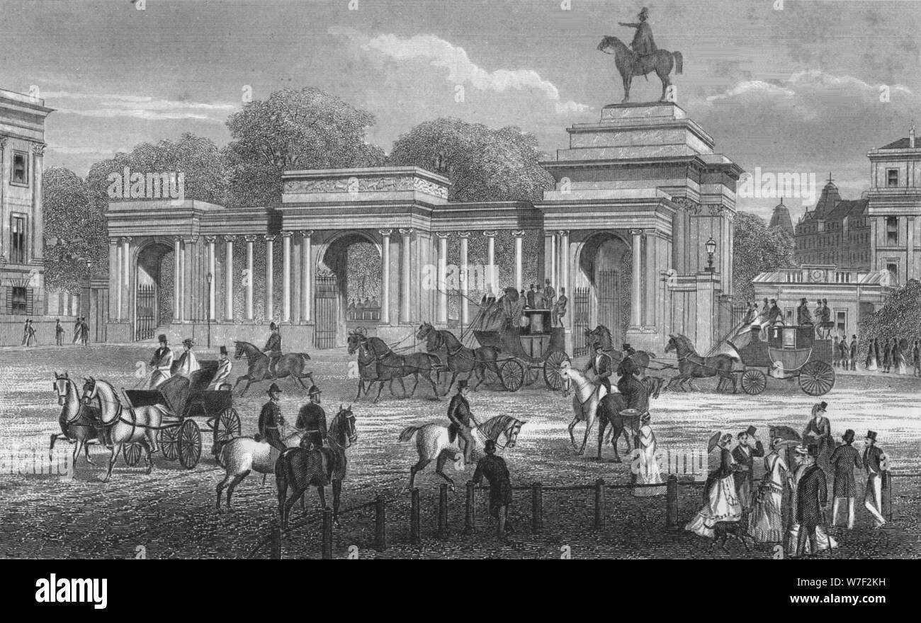 Entrance to Hyde Park, London, c1850 (1878). Artist: Unknown Stock ...