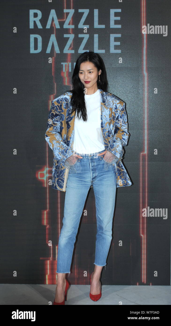 Chinese model Liu Wen poses at a fashion event of "Dazzle Time" in ...