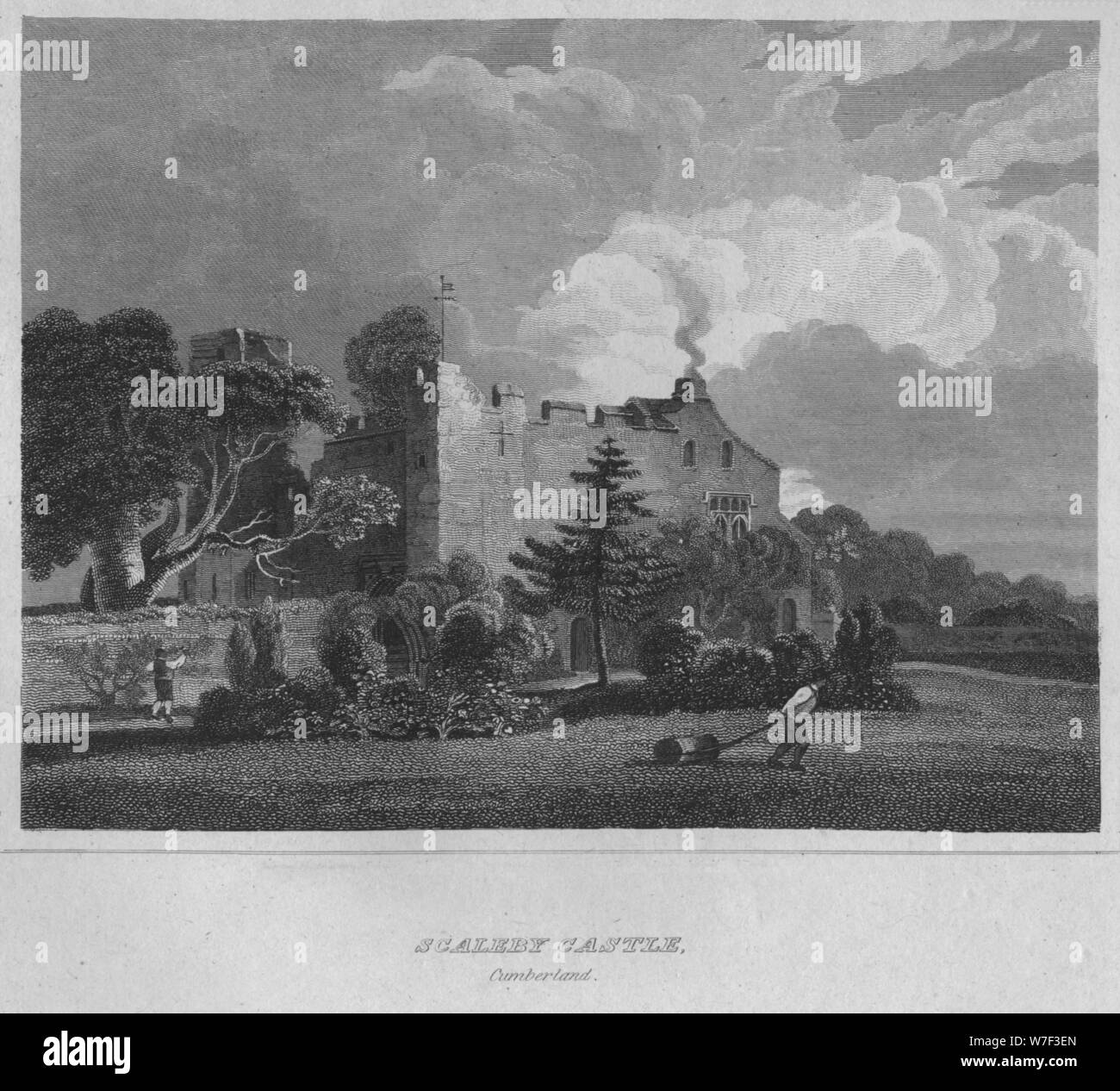'Scaleby Castle. Cumberland', 1814. Artist: John Greig Stock Photo - Alamy