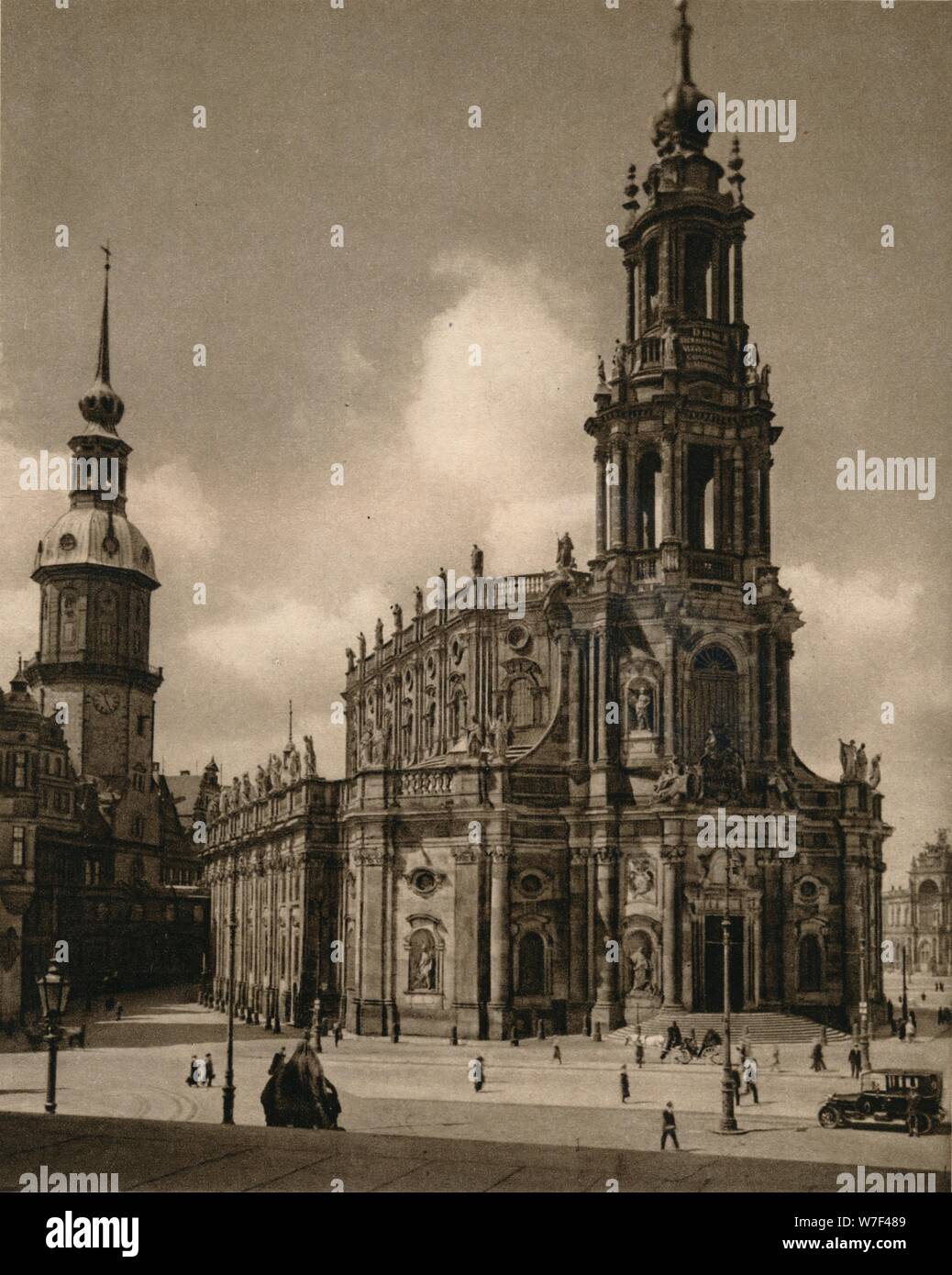 'Dresden. Court church and castle', 1931. Artist: Kurt Hielscher Stock ...