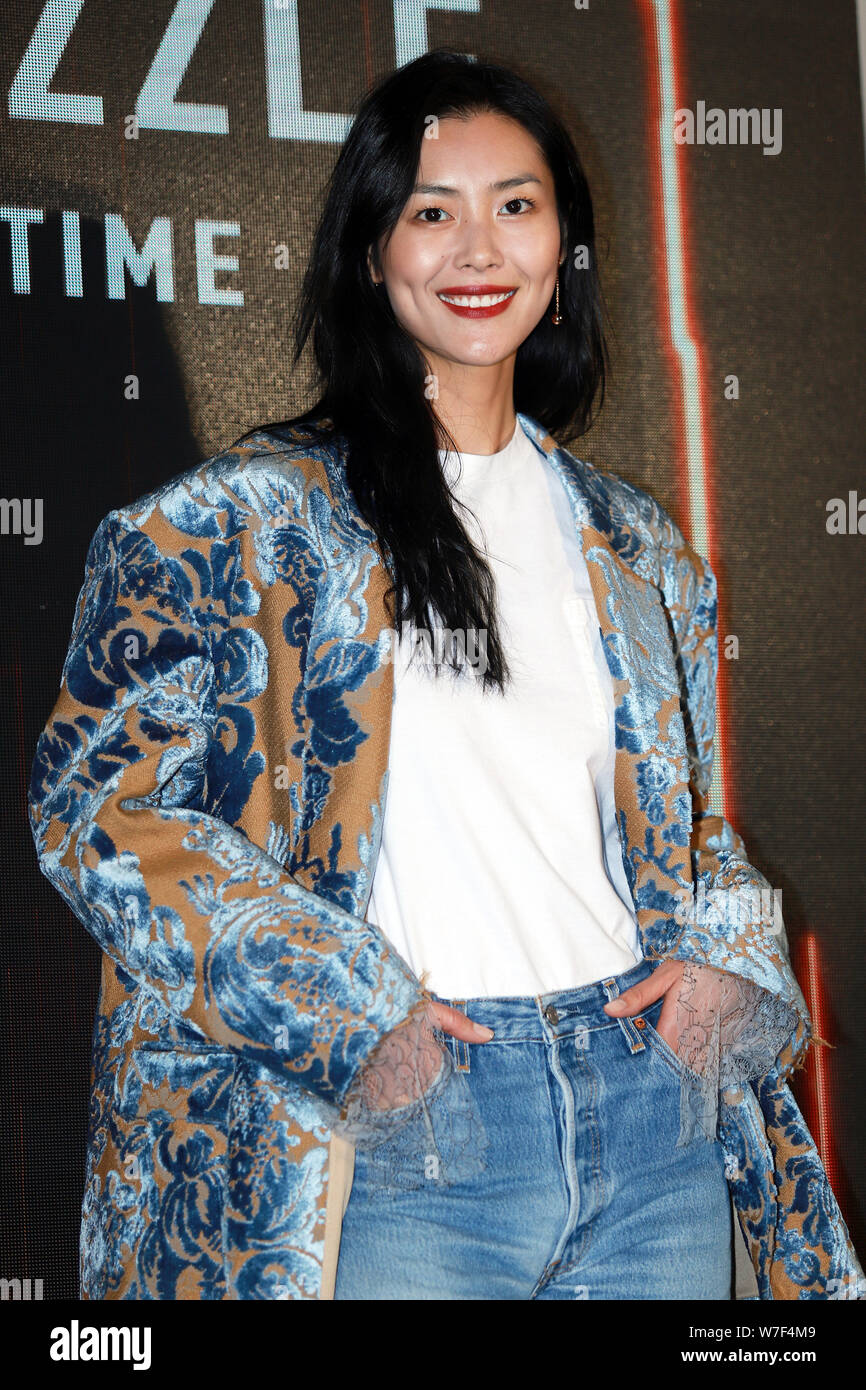 Chinese model Liu Wen poses at a fashion event of "Dazzle Time" in ...
