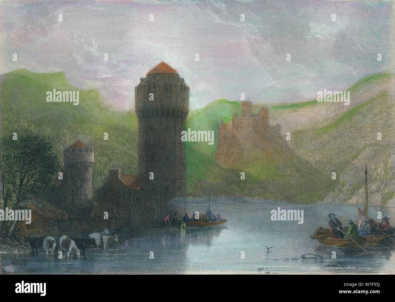 'Tower of Niederlahnstein', 19th cenrury. Artist: Edward Goodall Stock ...