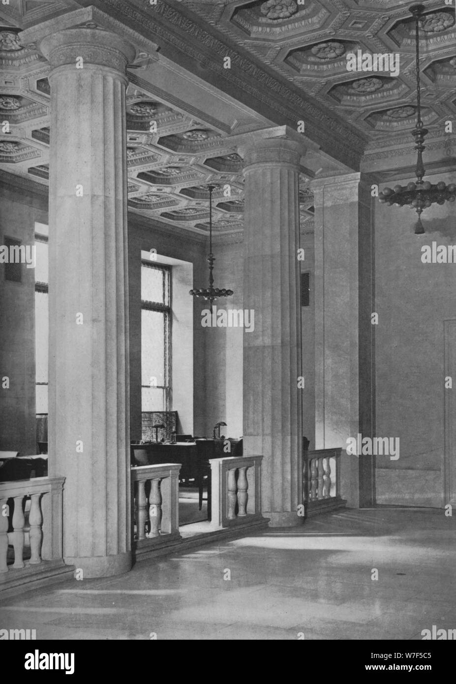 Bank branch interior Black and White Stock Photos & Images - Alamy