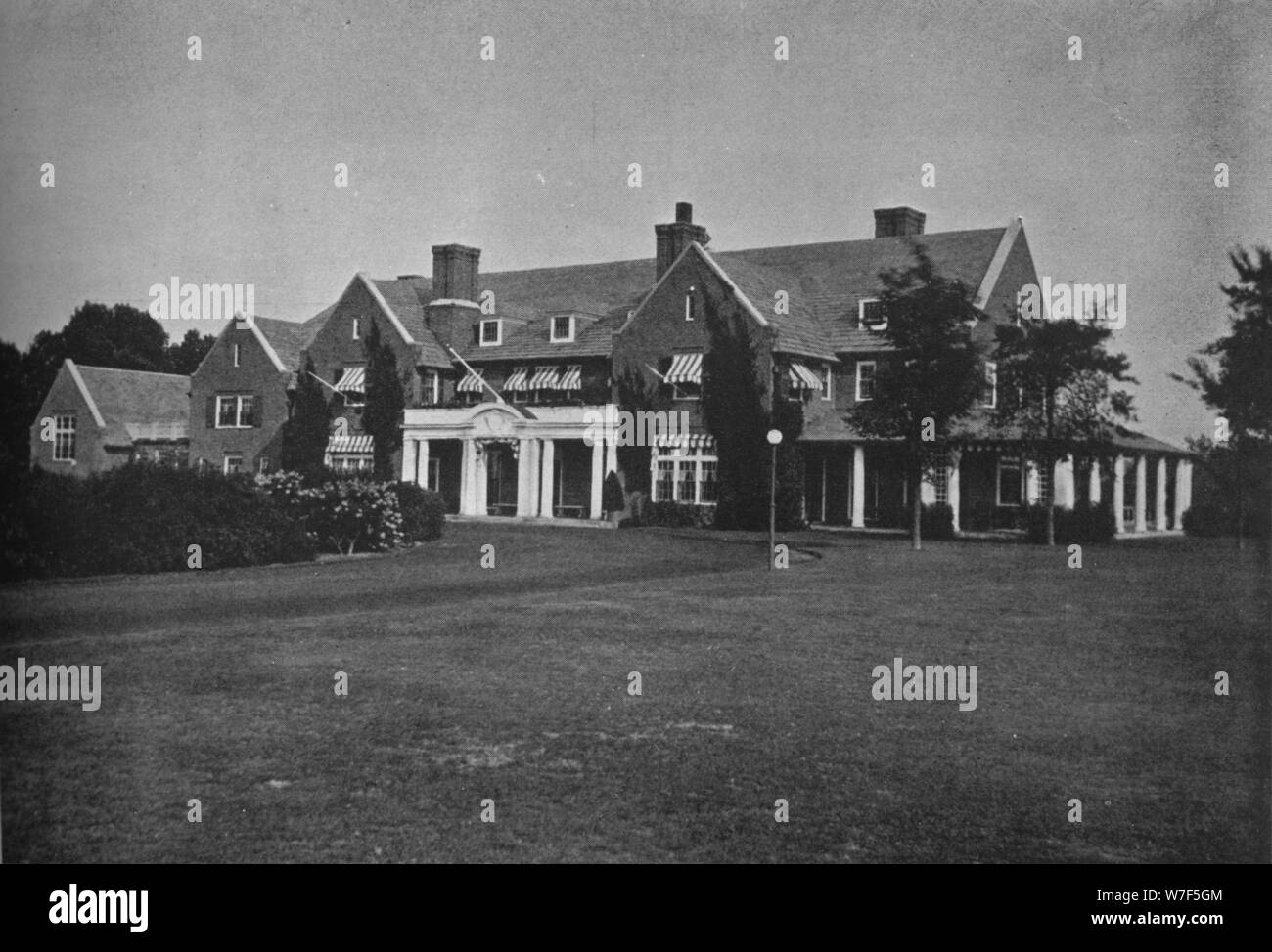Outside exterior front entrance building buildings Black and White ...