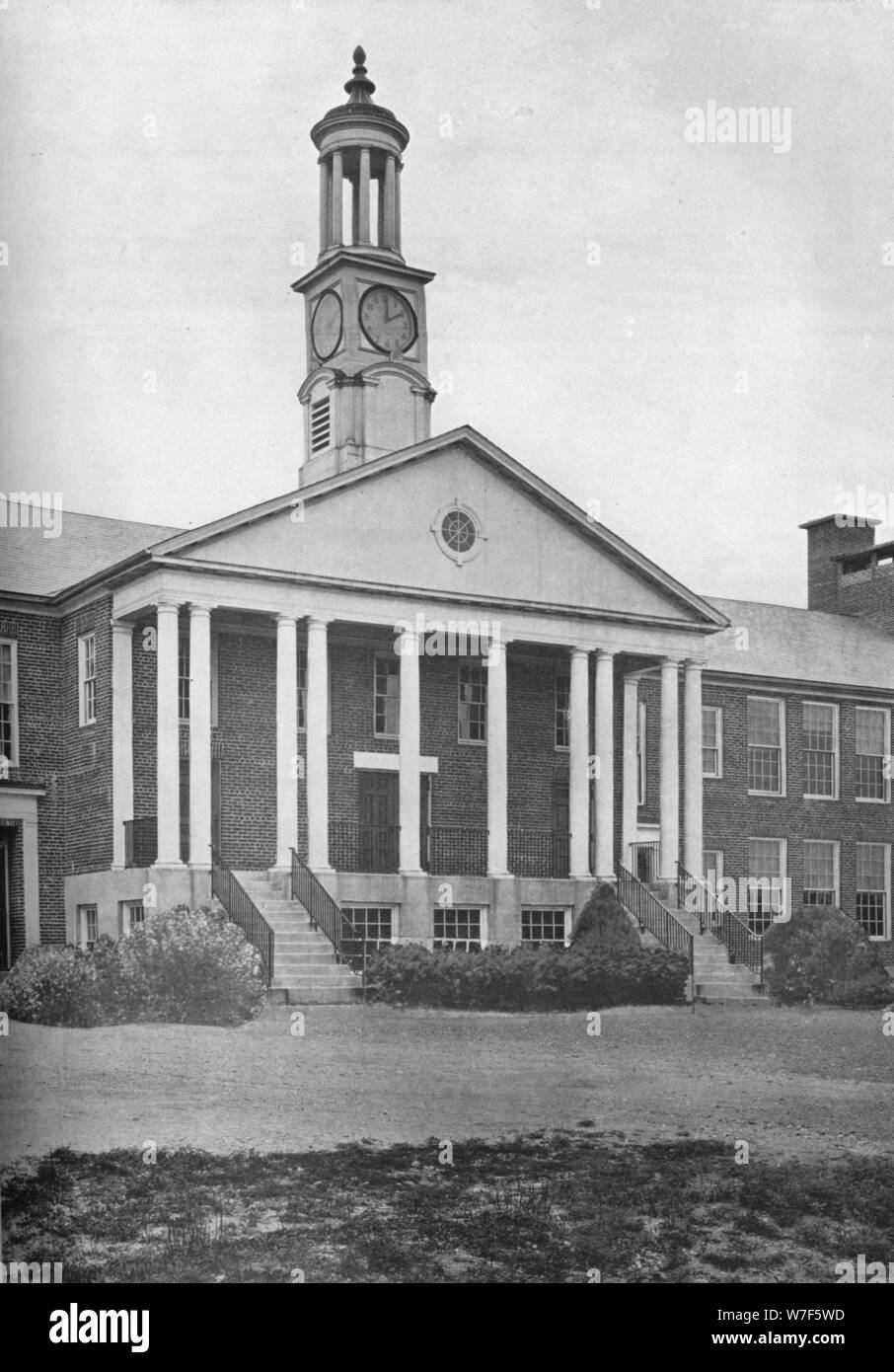 Detail of entrance front, Bird School (Elementary and Junior High ...