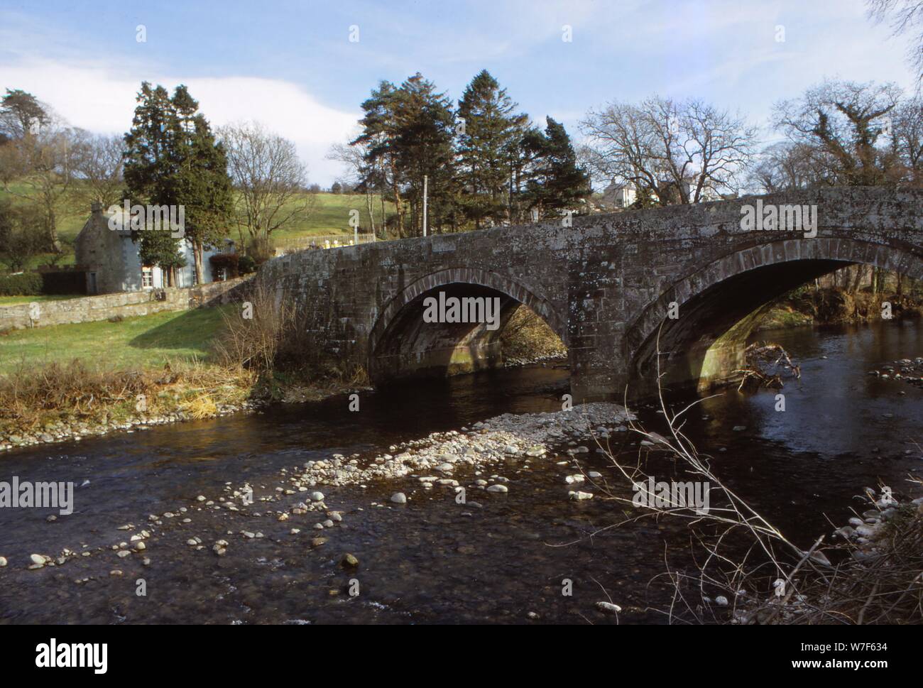 River Caldew and Road Bridge at Sebergham, Cumberland, 20th century ...