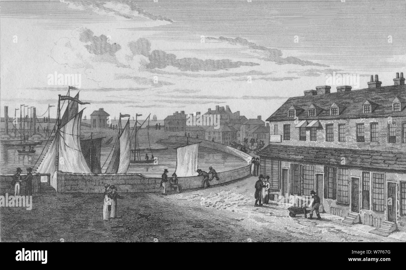 'Marine Parade & Harbour', 1820. Artist: John Shury Stock Photo - Alamy