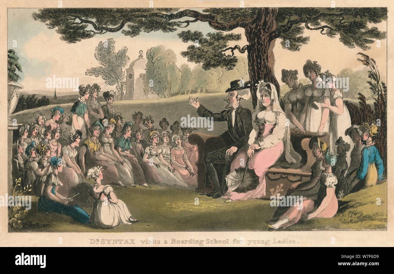 Dr syntax visits a boarding school for young ladies hi-res stock ...