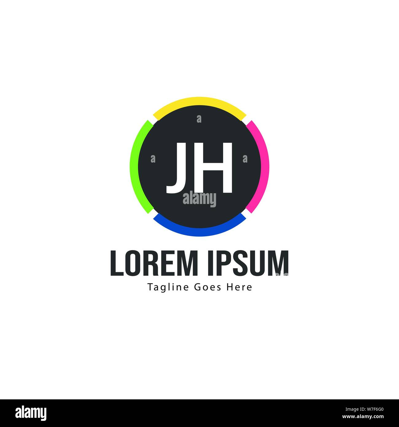 Initial JH logo template with modern frame. Minimalist JH letter logo ...
