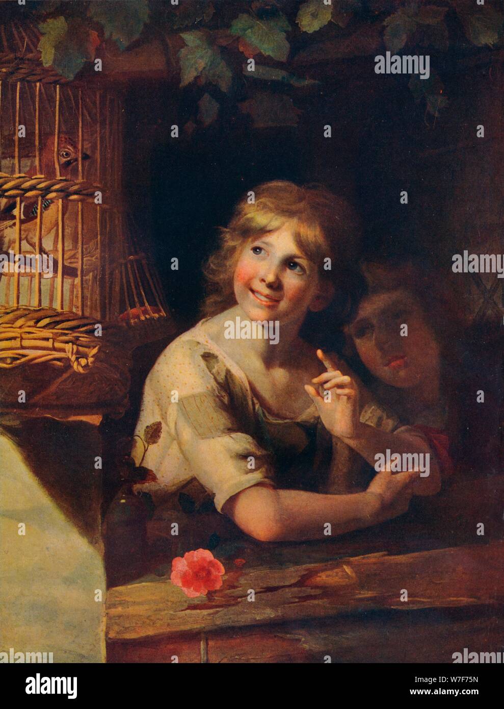 'Two Children with a Jay in a Cage', c18th century, (1910). Artist ...