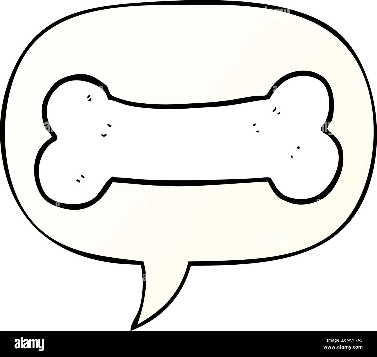 cartoon bone with speech bubble in smooth gradient style Stock Vector ...