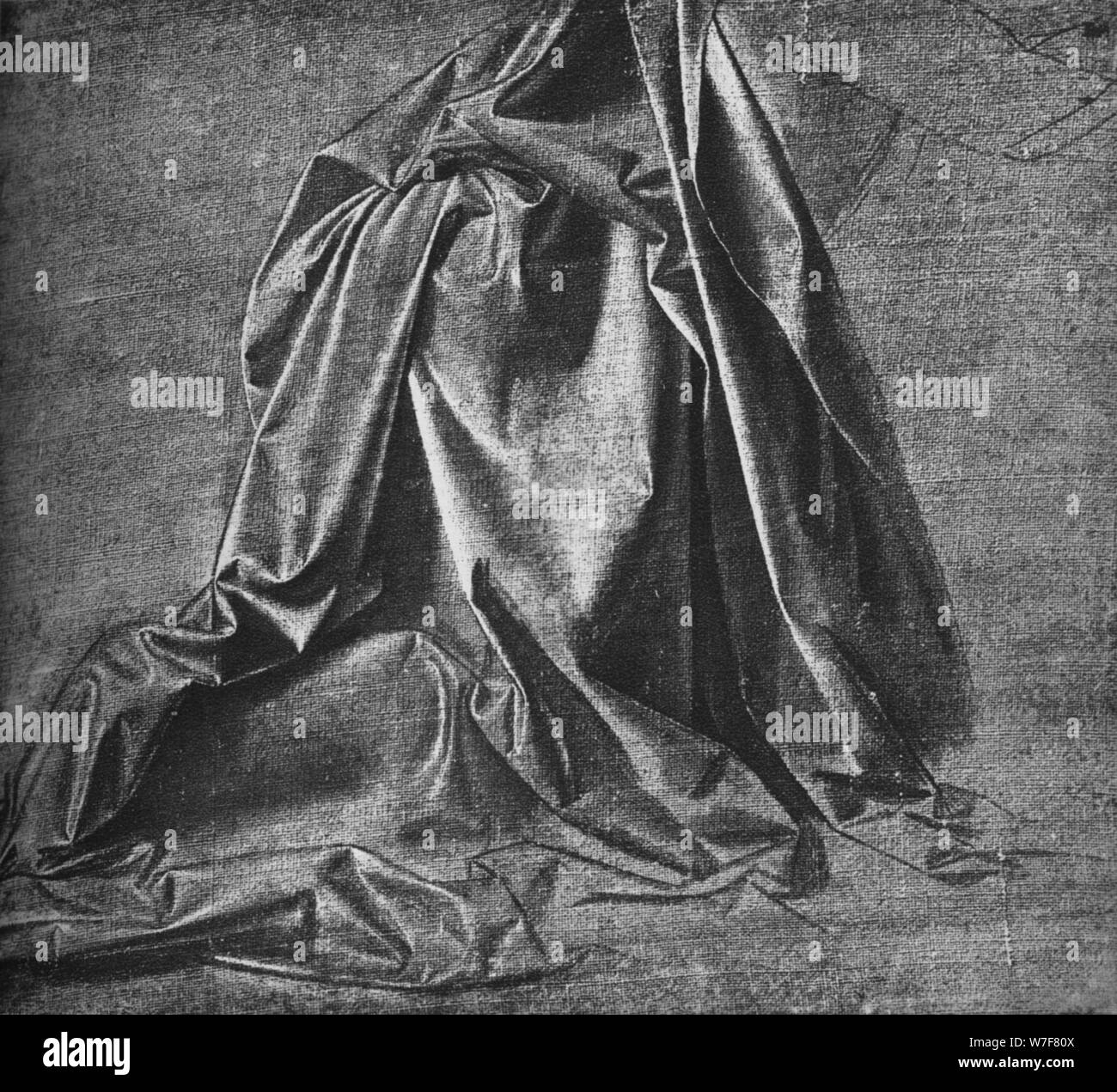 'Cast of Drapery for a Figure Kneeling to the Right', c1470 (1945 ...