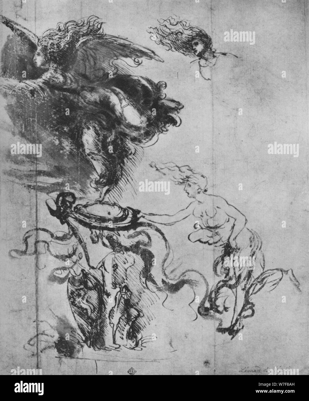 'An Angel Placing a Shield on a Trophy and Separate Studies of the ...