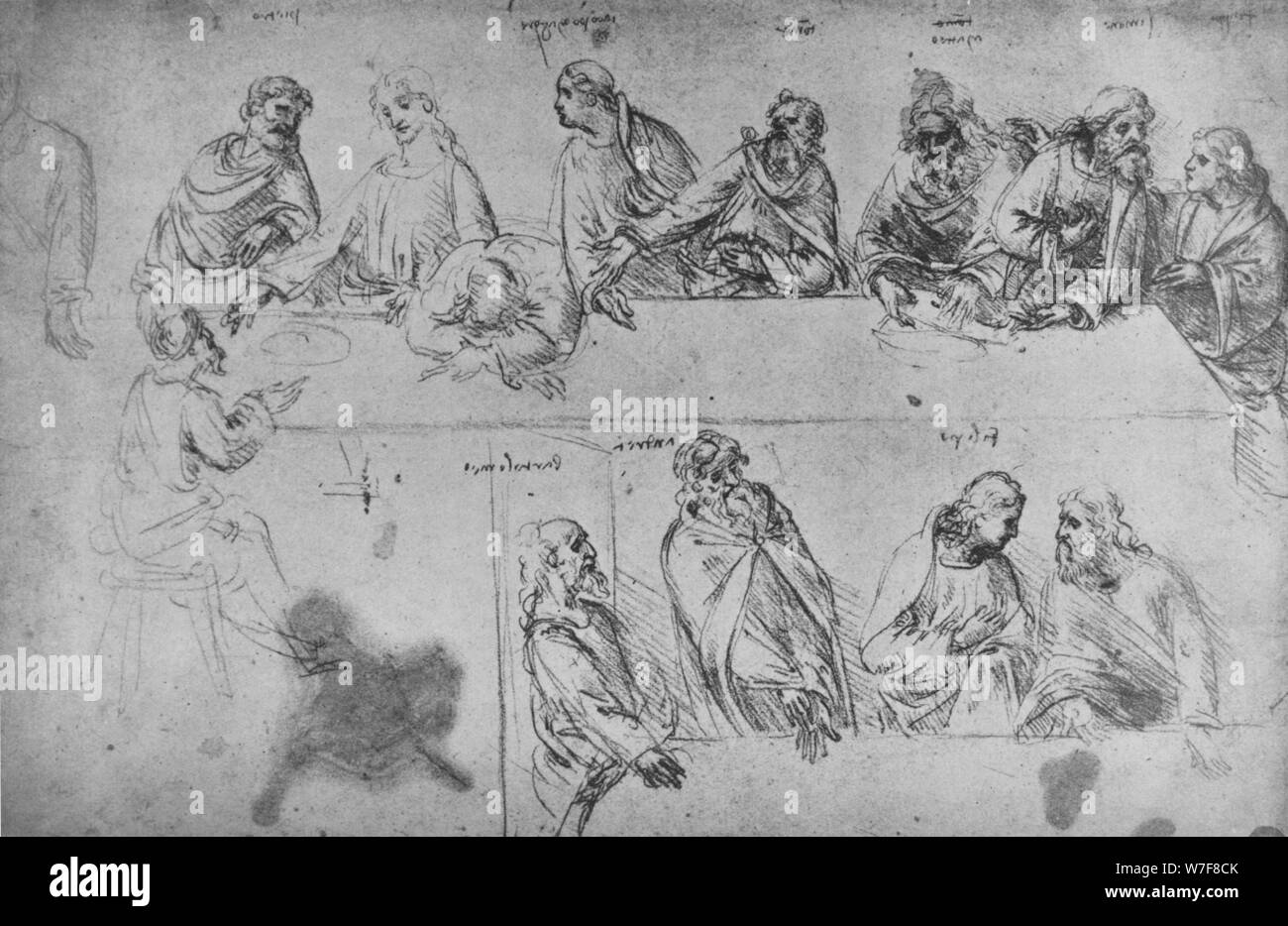 'Studies for the Last Supper', c1480 (1945). Artist: Leonardo da Vinci ...