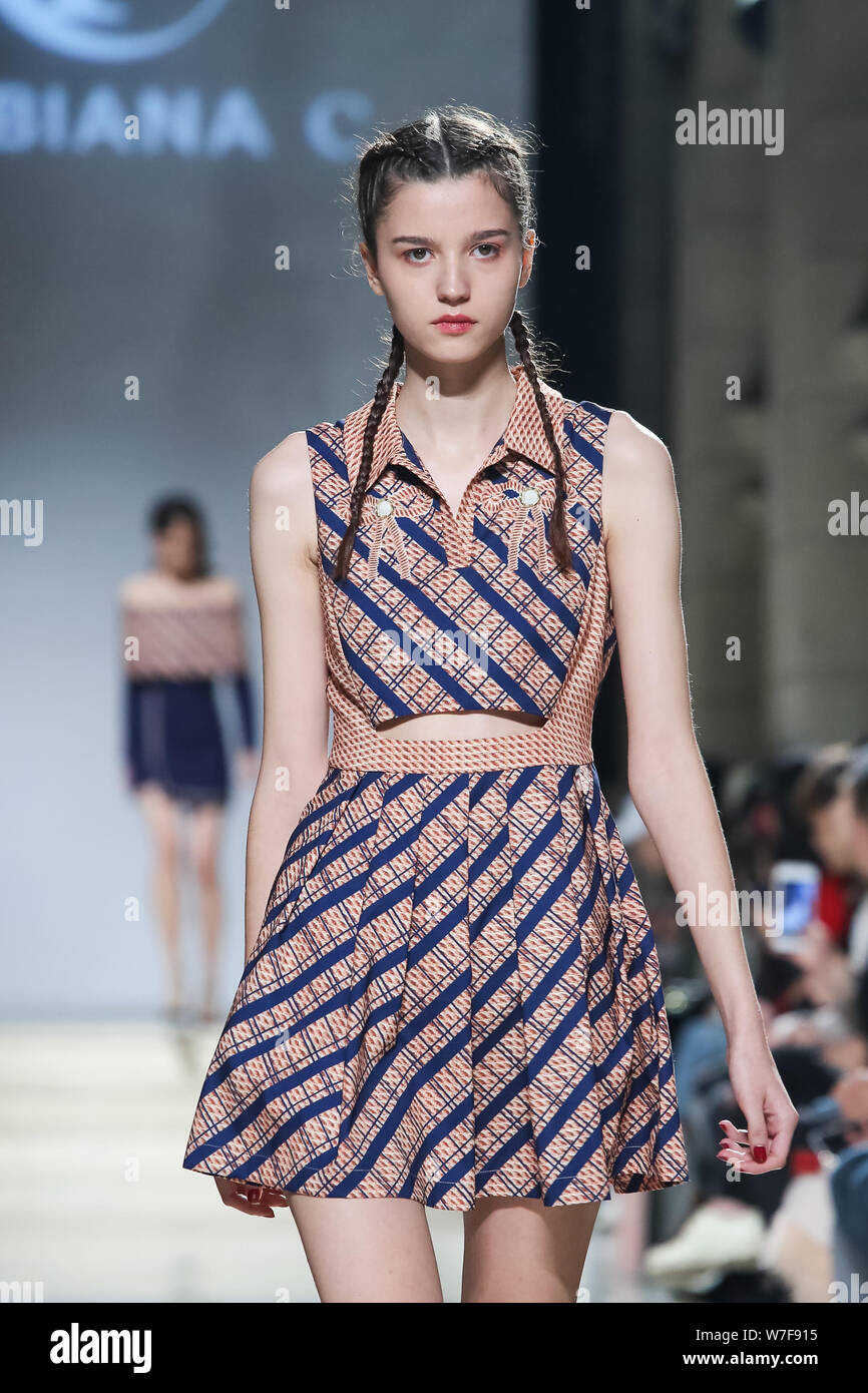 A model displays a new creation at the fashion show of FABIANA C during ...