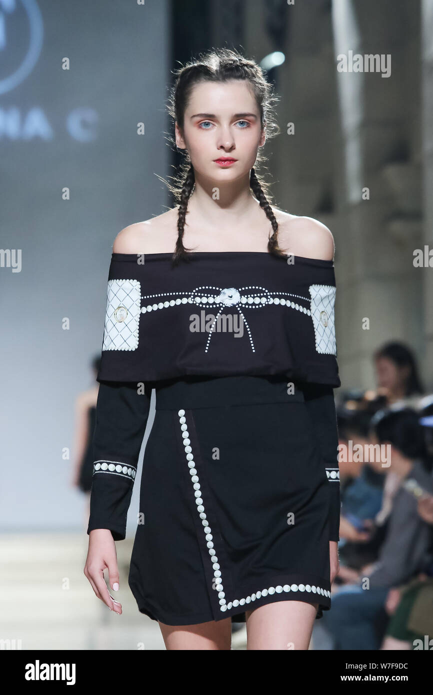 A model displays a new creation at the fashion show of FABIANA C during ...