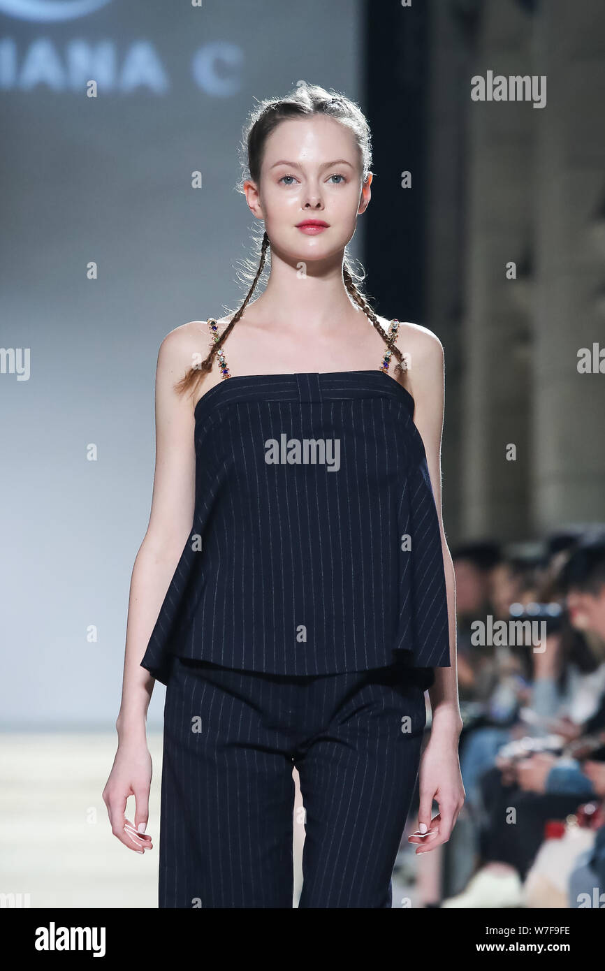 A model displays a new creation at the fashion show of FABIANA C during ...