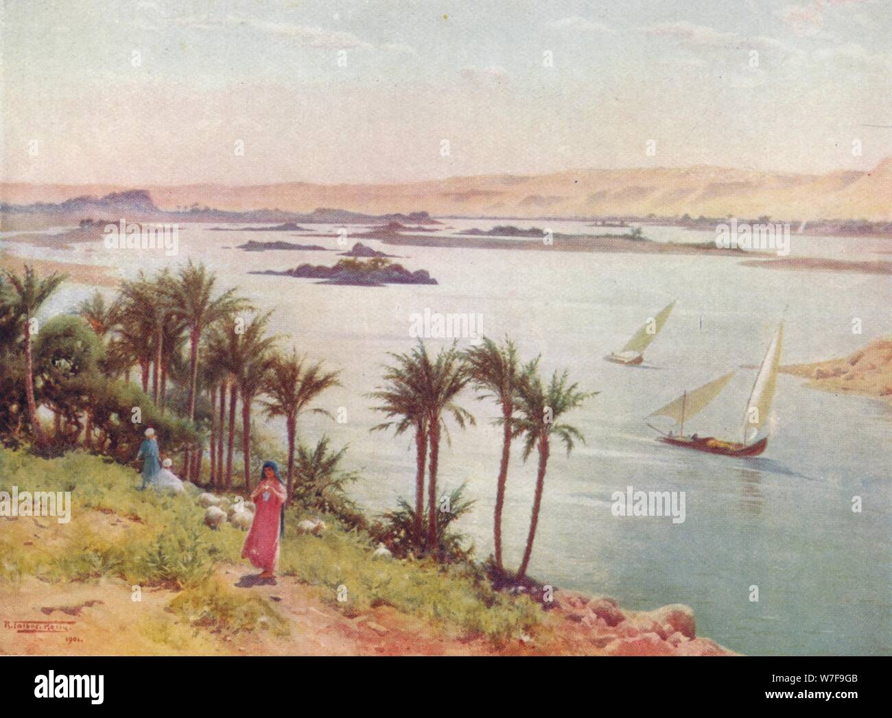 'First Cataract from Elephantine Island', c1880, (1904). Artist: Robert ...