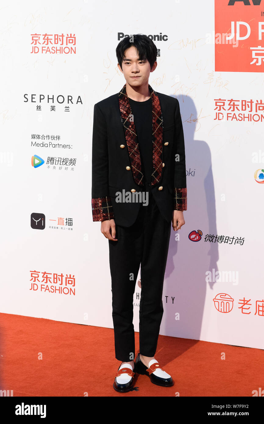 Jackson Yi or Yi Yangqianxi of Chinese boy group TFboys arrives on the ...