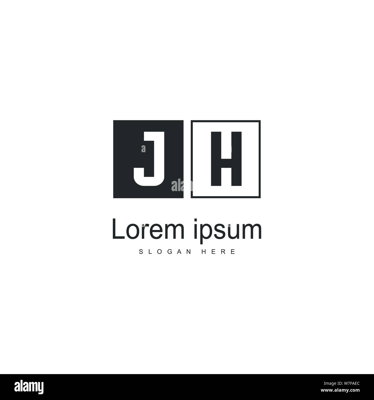 Initial JH logo template with modern frame. Minimalist JH letter logo ...