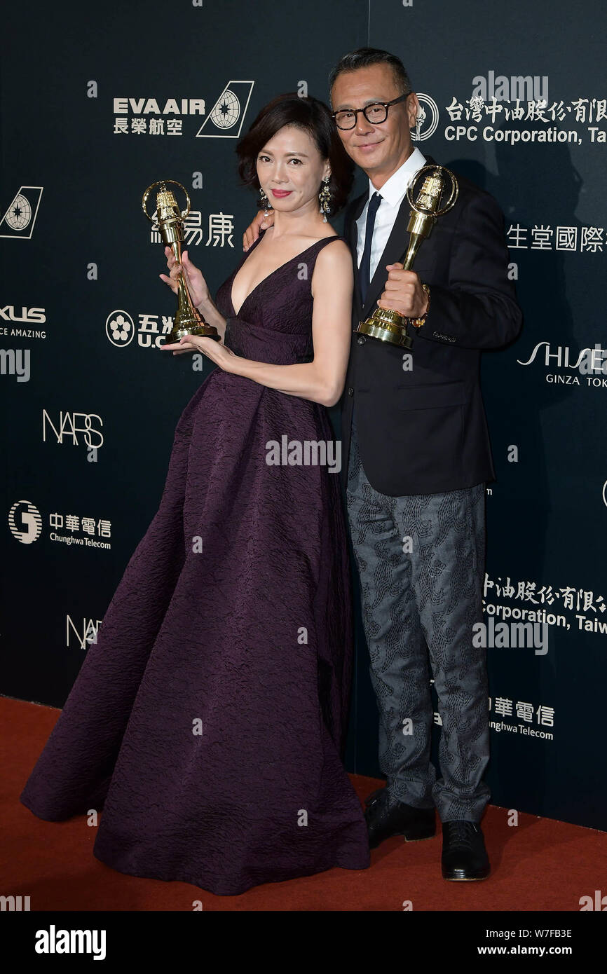 **TAIWAN OUT**Taiwanese actress Ke Shu-qin, left, and actor Liu Te-kai ...