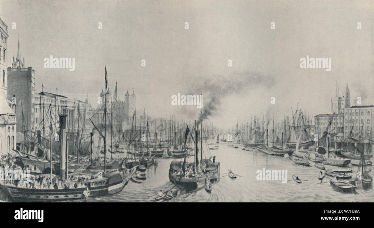 'The Pool: Steamer Trips, 1841', (1920). Artist: William Parrott Stock ...