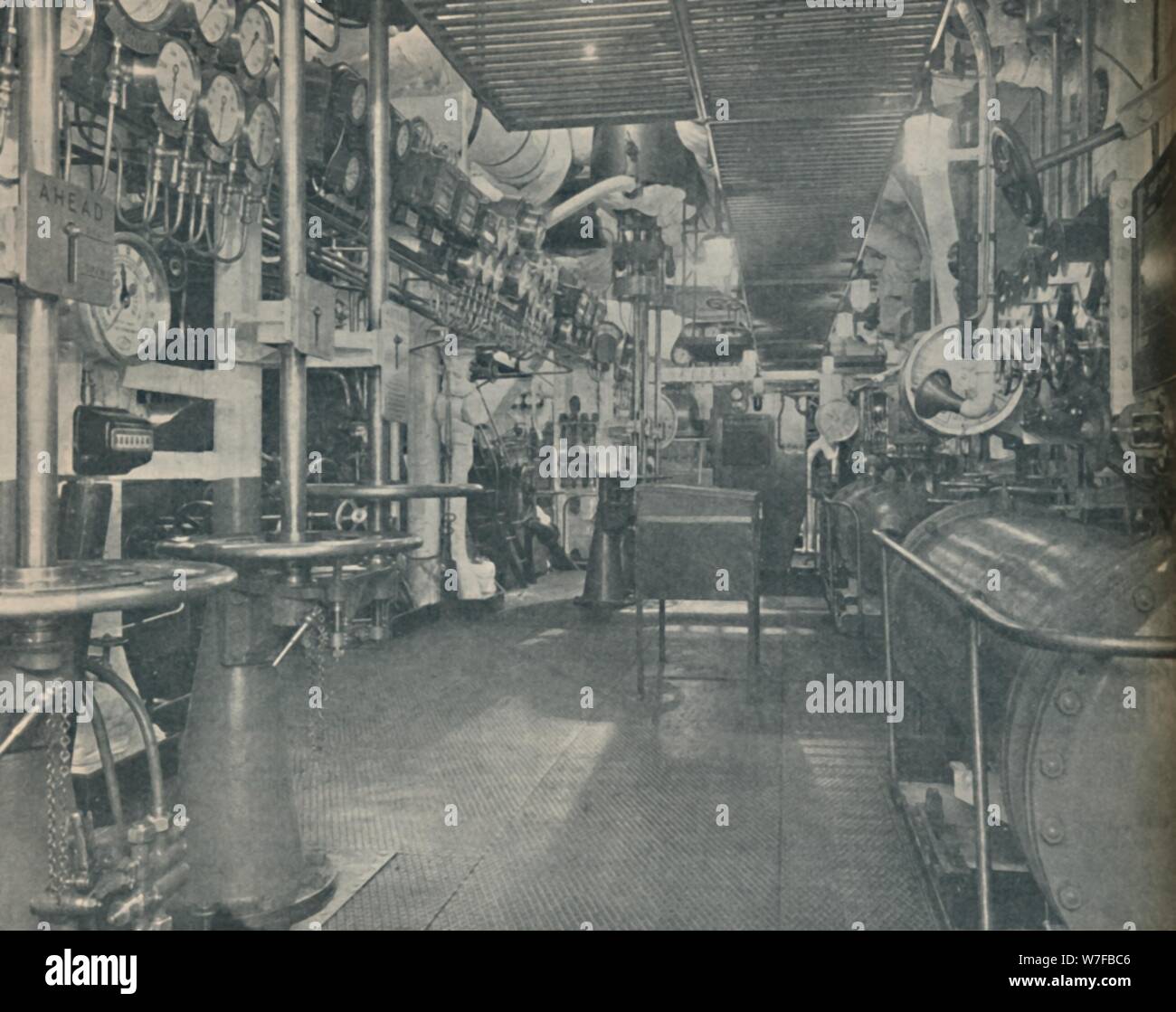 ' Forward Engine-Room of the Empress of Britain, with control platform ...