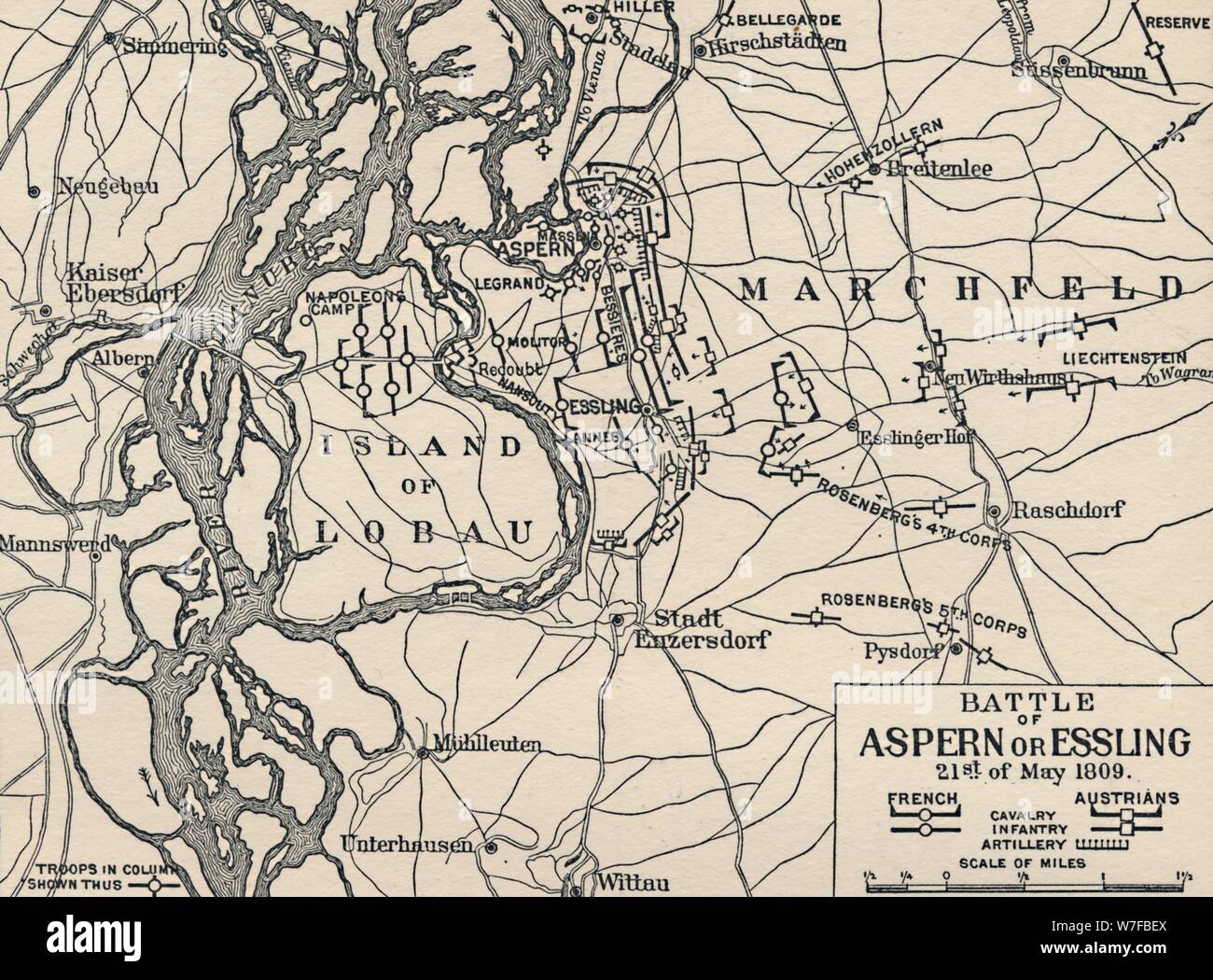 Aspern essling map hi-res stock photography and images - Alamy