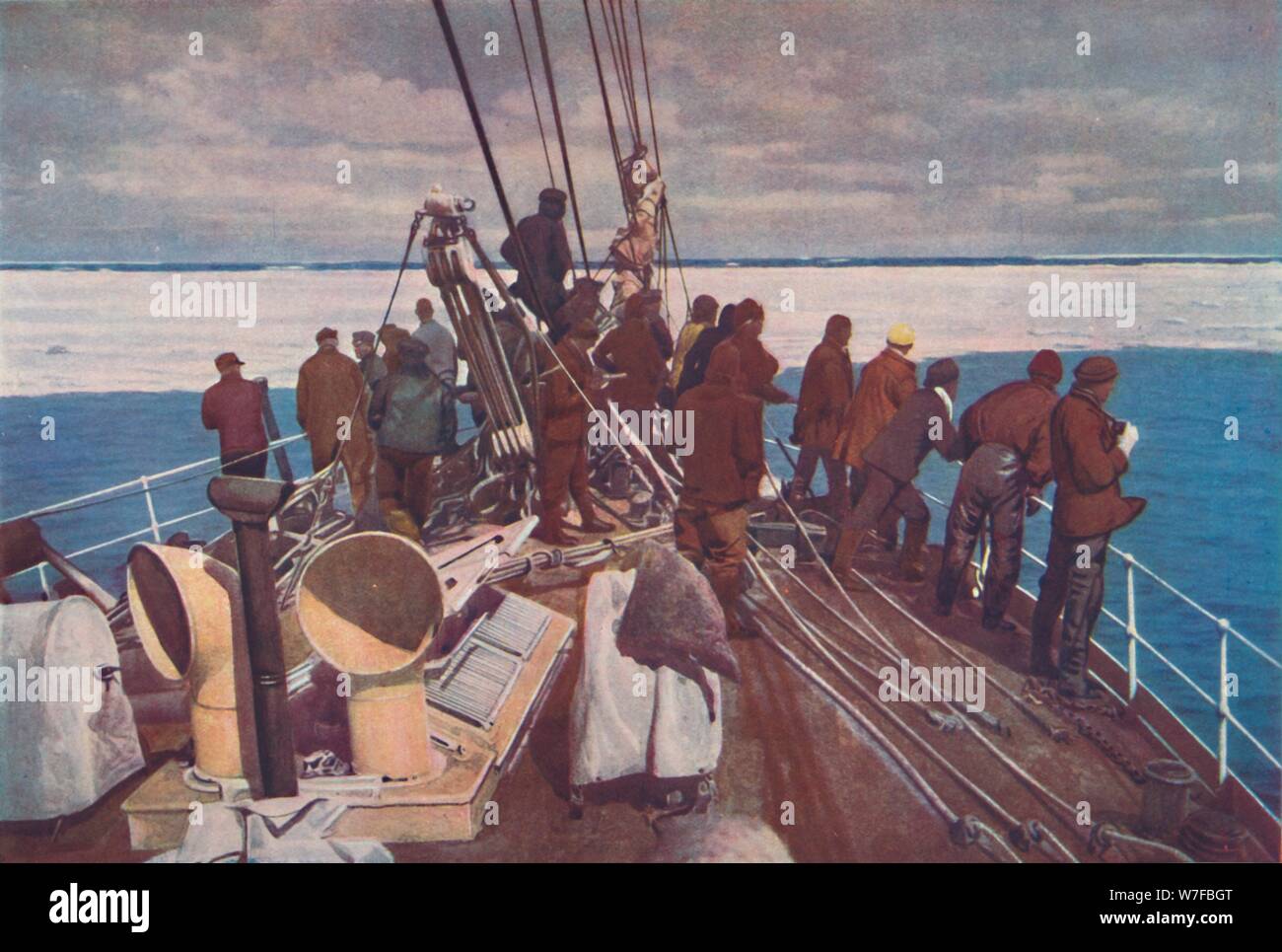 'Captain Scott's ship, the Terra Nova, entering pack ice of South Polar ...