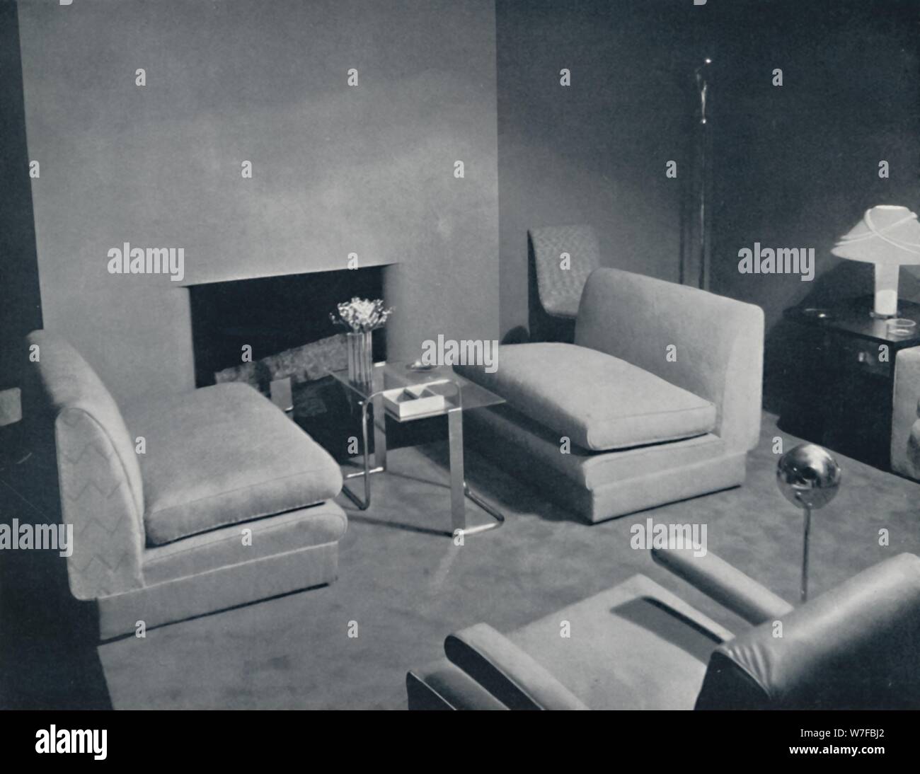 'A fireside group in a living-room designed by Russel Wright', 1935 ...