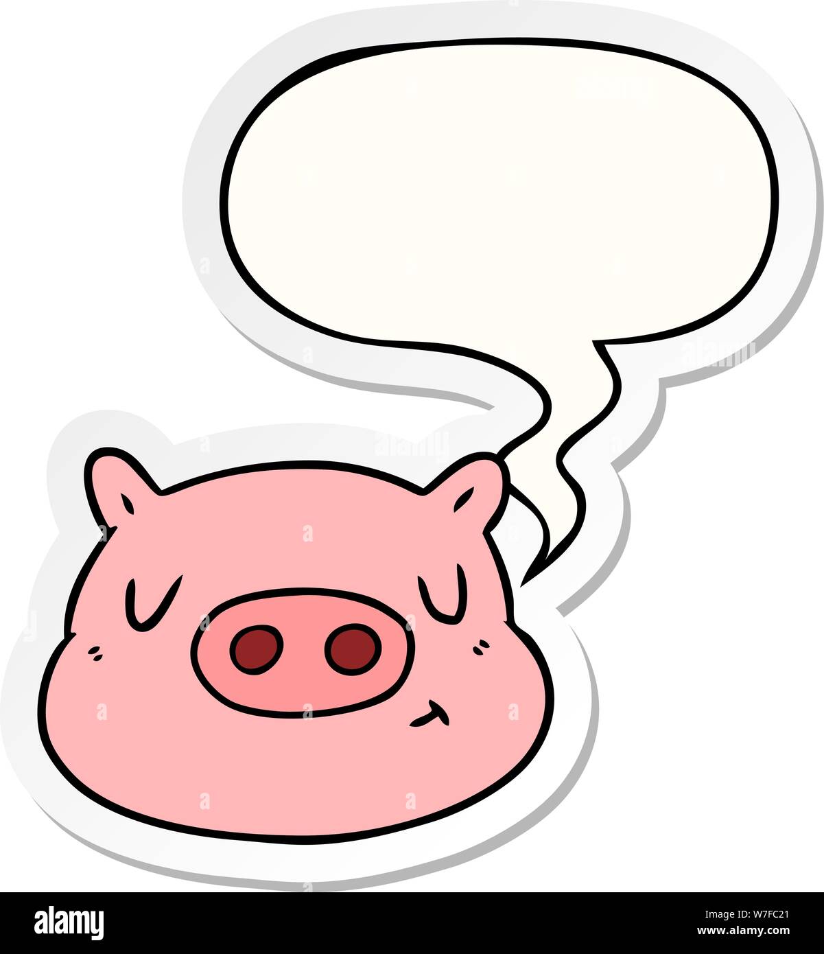 Cartoon Pig Head On A Stick
