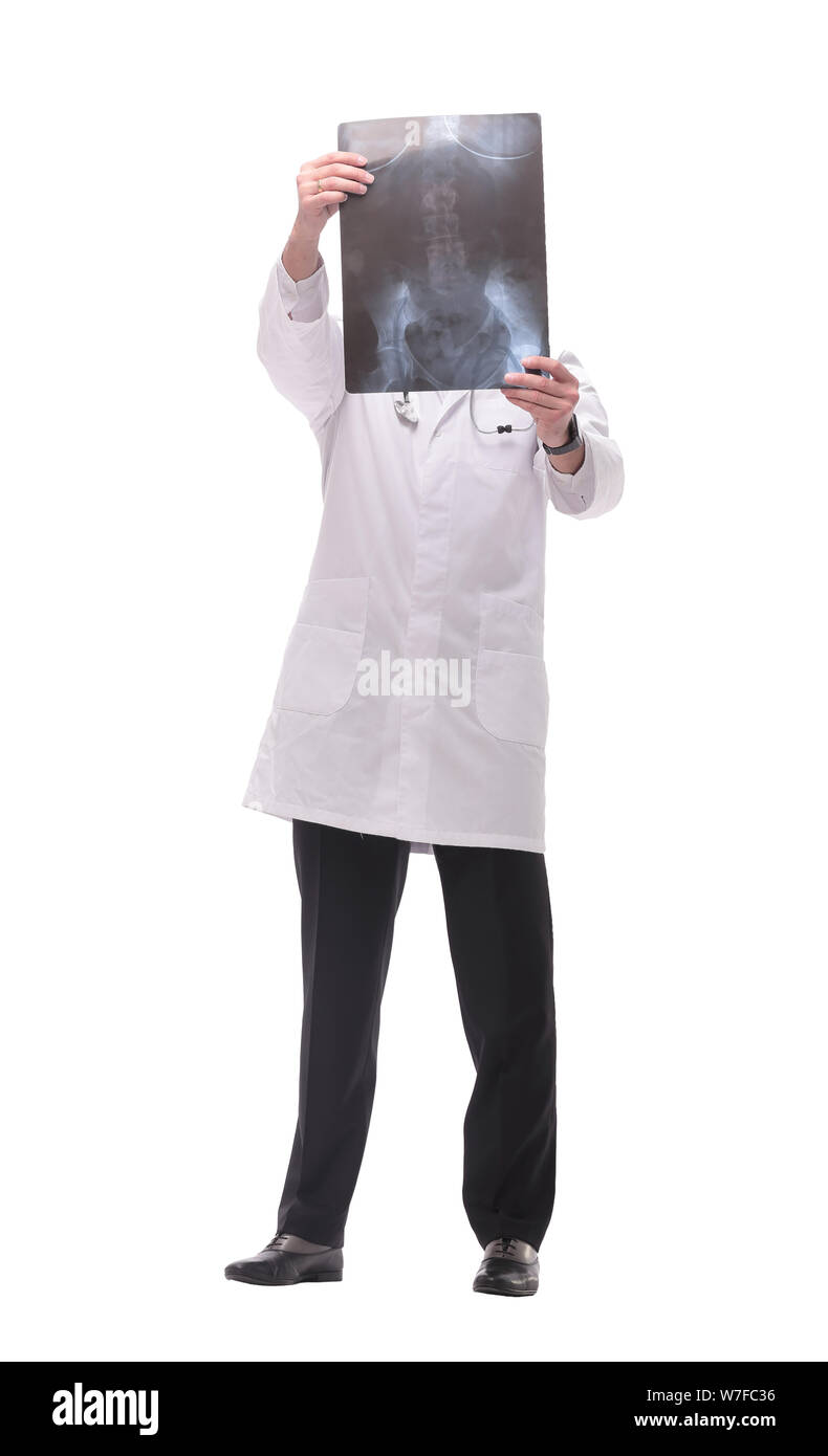 in full growth. medical doctor looking closely at the x-ray Stock Photo ...