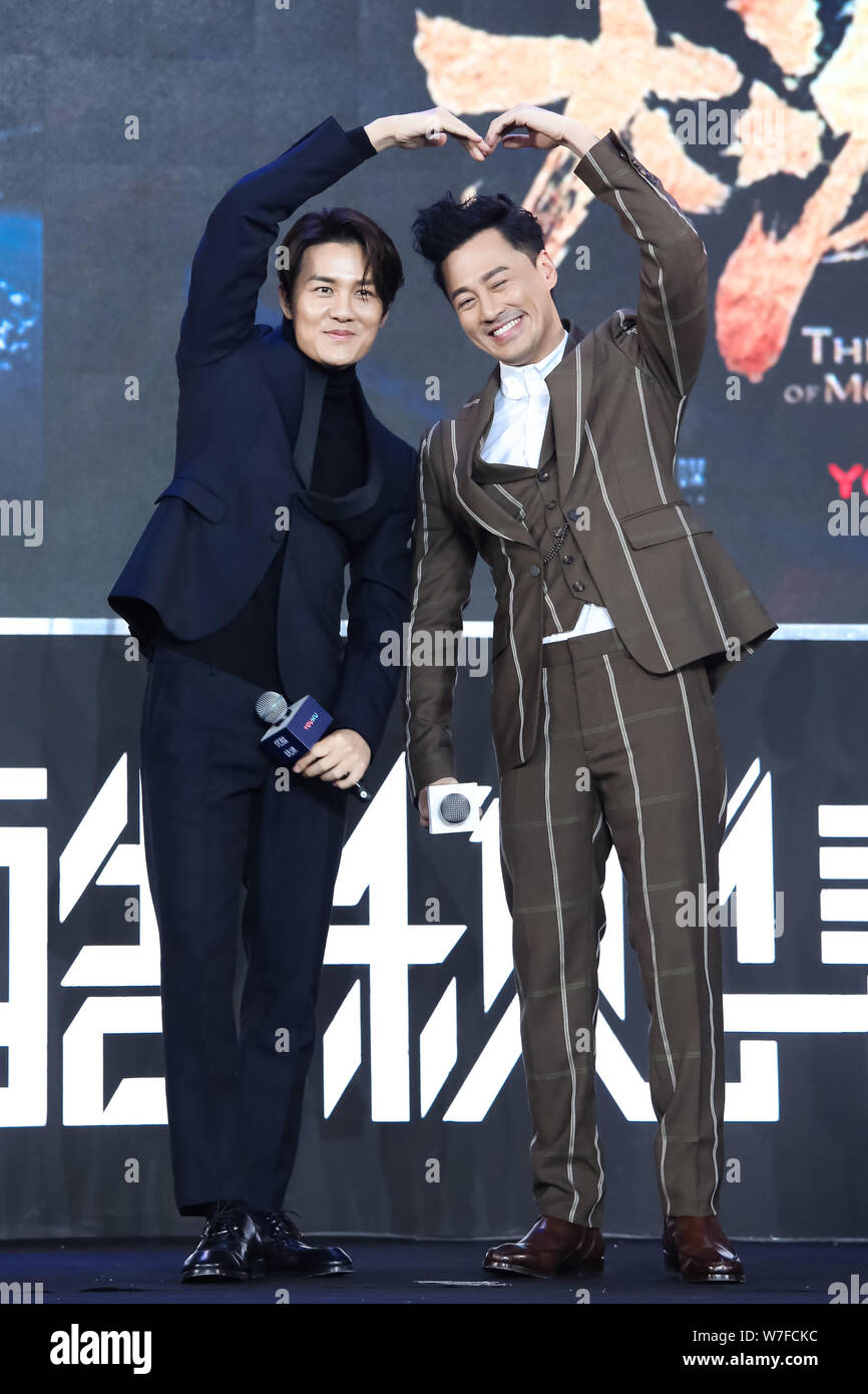 Taiwanese singer Kenji Wu, left, and Hong Kong singer and actor Raymond ...