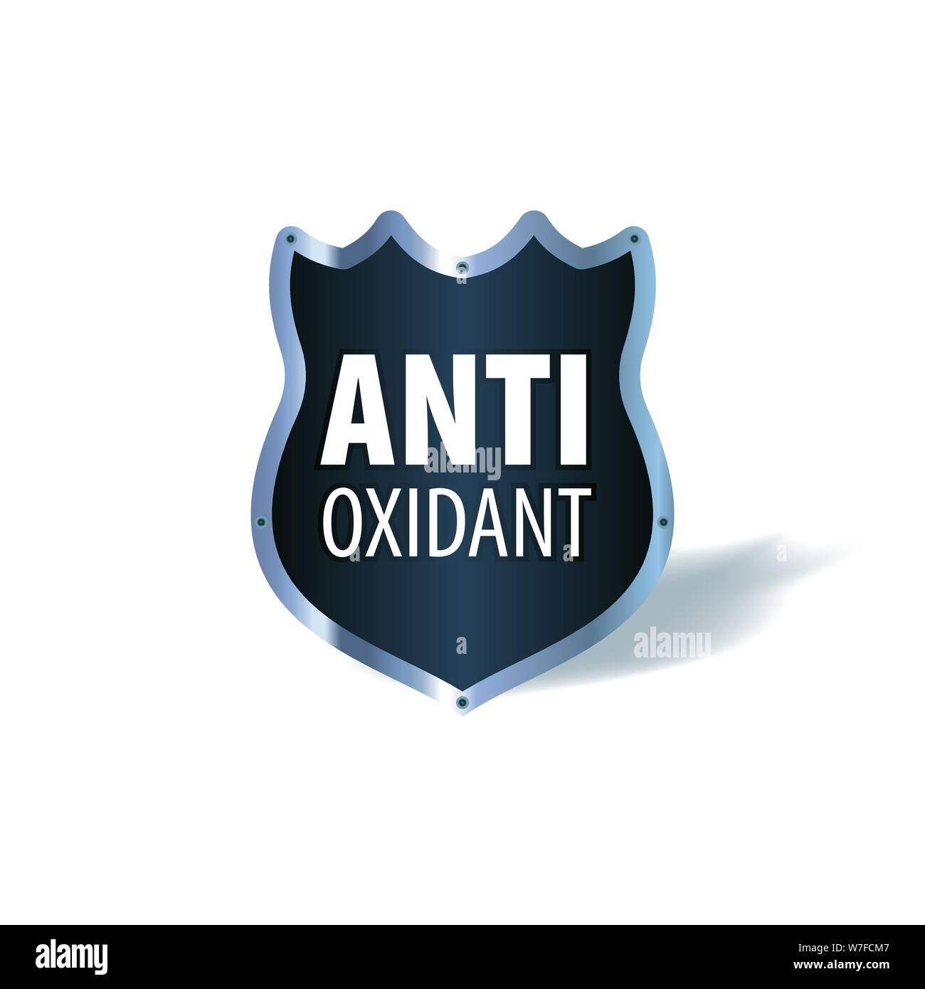 Shield symbol with the words Antioxidant, medical vector icon Stock ...