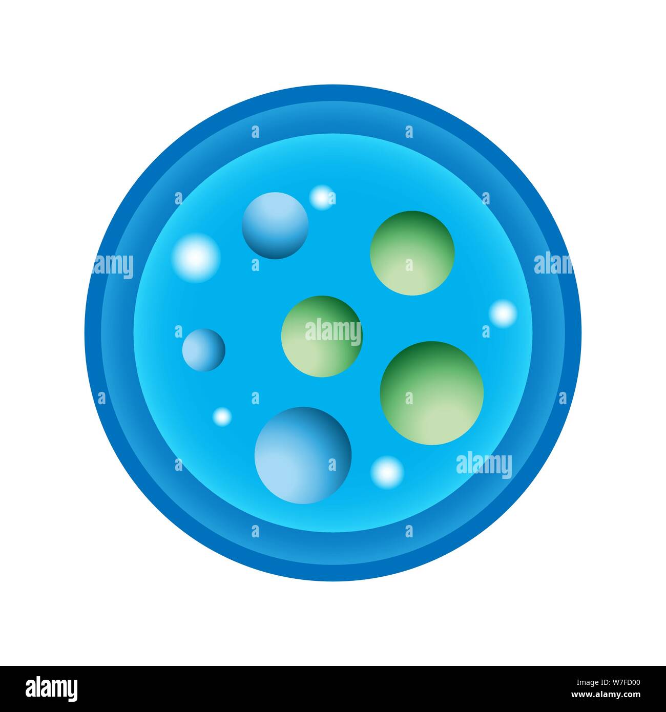 Schematic illustration of a Petri dish with bacteriological culture ...
