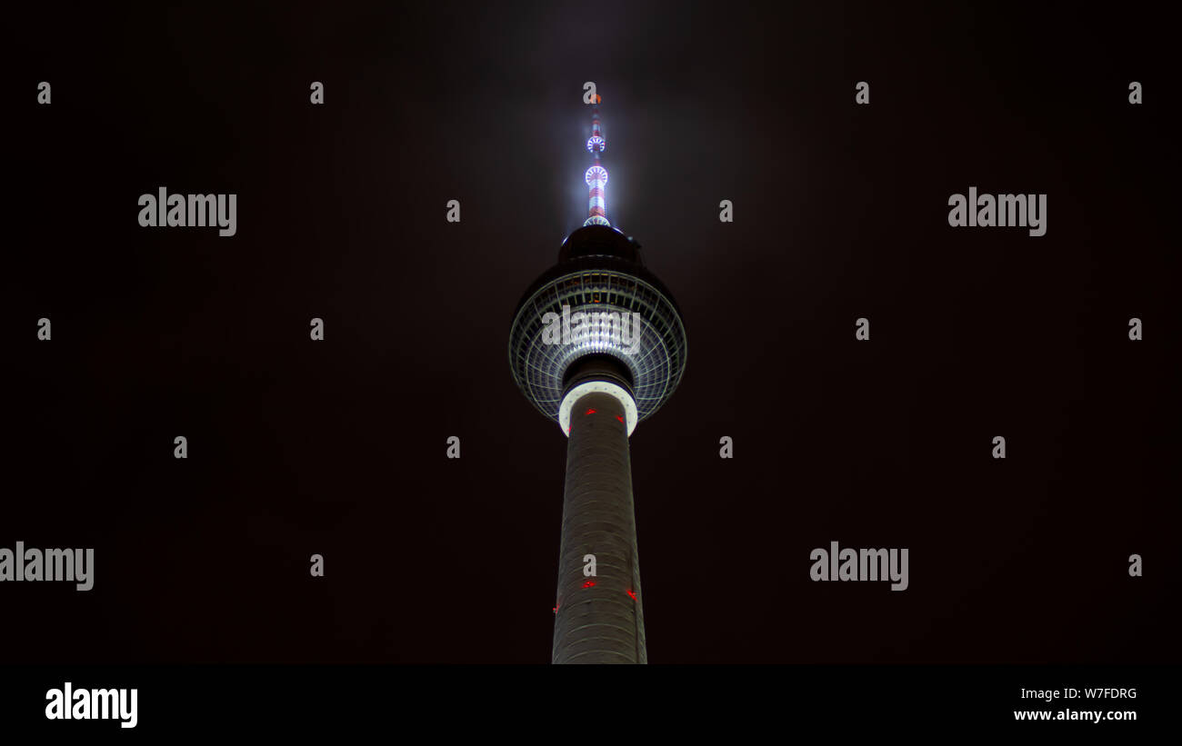 Berlin television tower night view hi-res stock photography and images ...