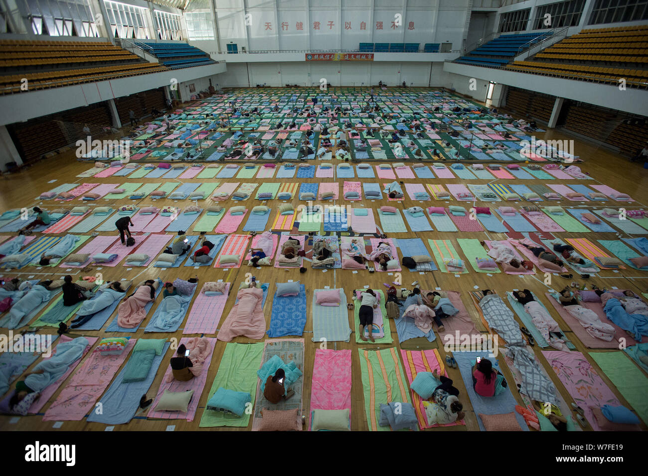 Aerial view of parents of freshmen students who escorted their children ...