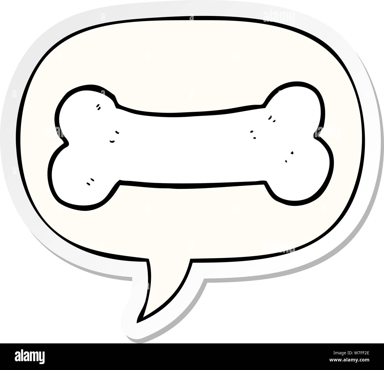 cartoon bone with speech bubble sticker Stock Vector Image & Art - Alamy