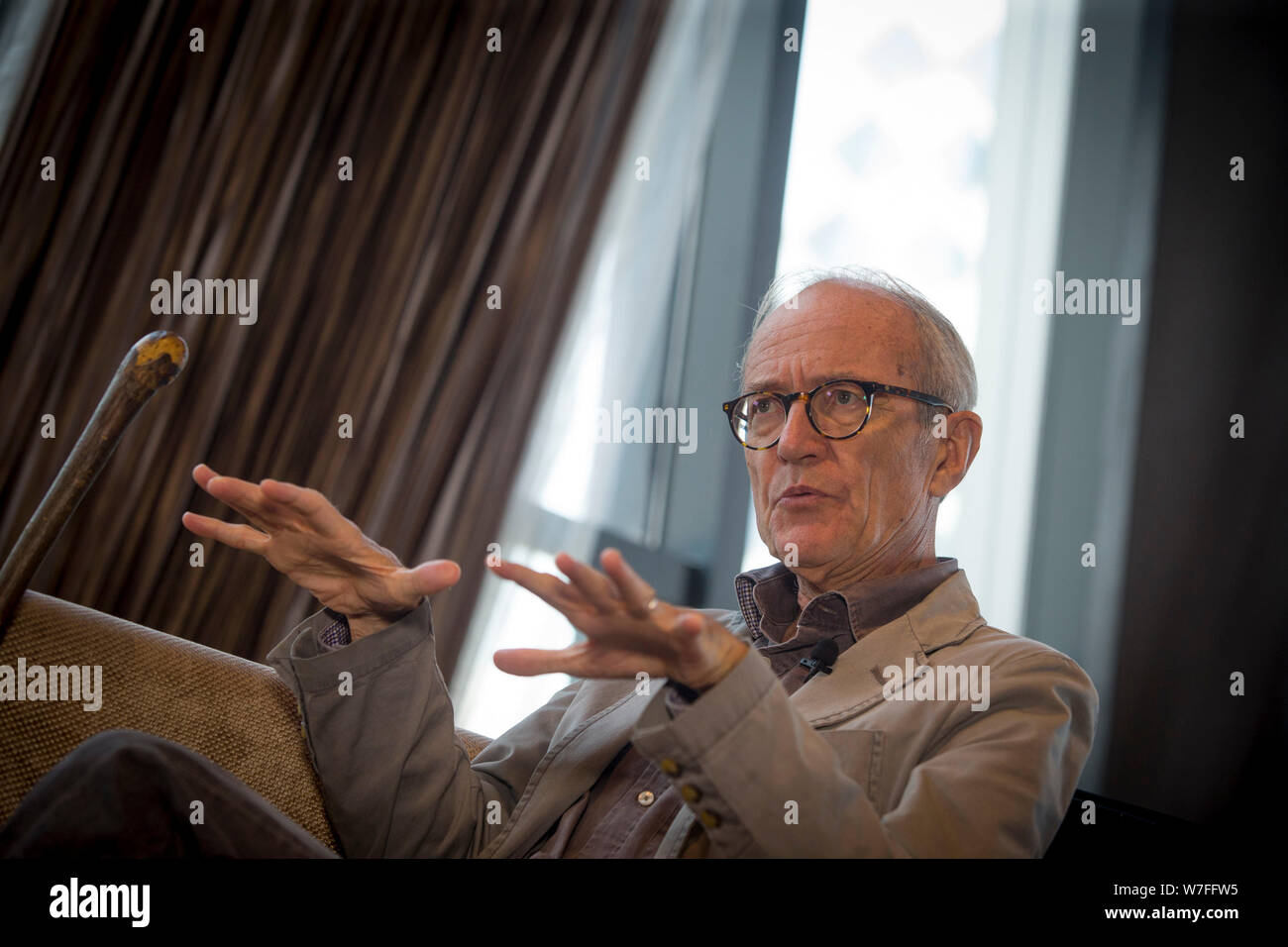 French architect Denis Laming is pictured in Wuhan city, central China ...