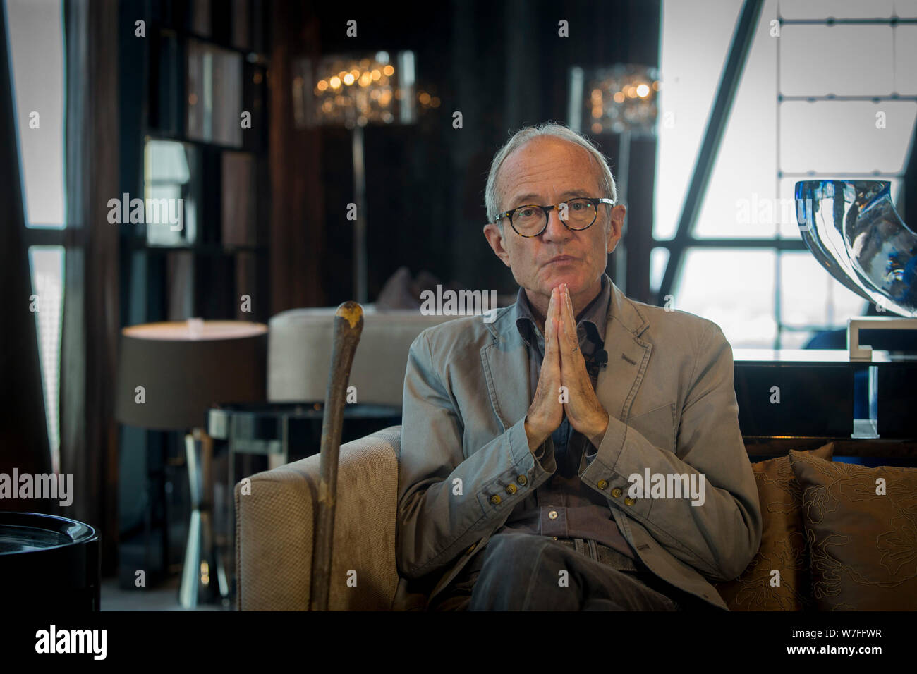 French architect Denis Laming is pictured in Wuhan city, central China ...