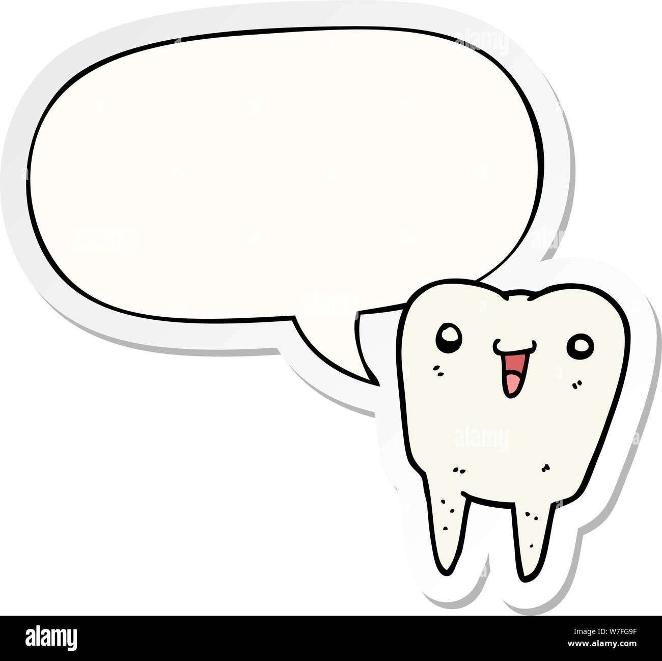 cartoon tooth with speech bubble sticker Stock Vector Image & Art - Alamy