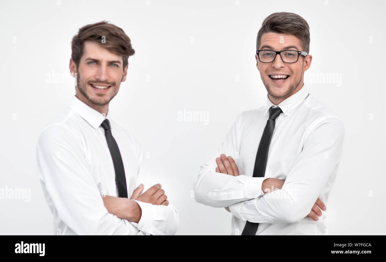 two men are standing in the office Stock Photo - Alamy