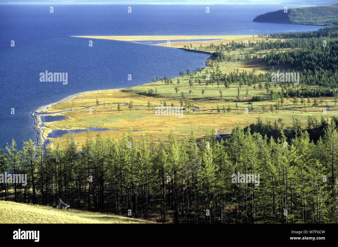 Aerial view of Khuvsgul lake Stock Photo - Alamy