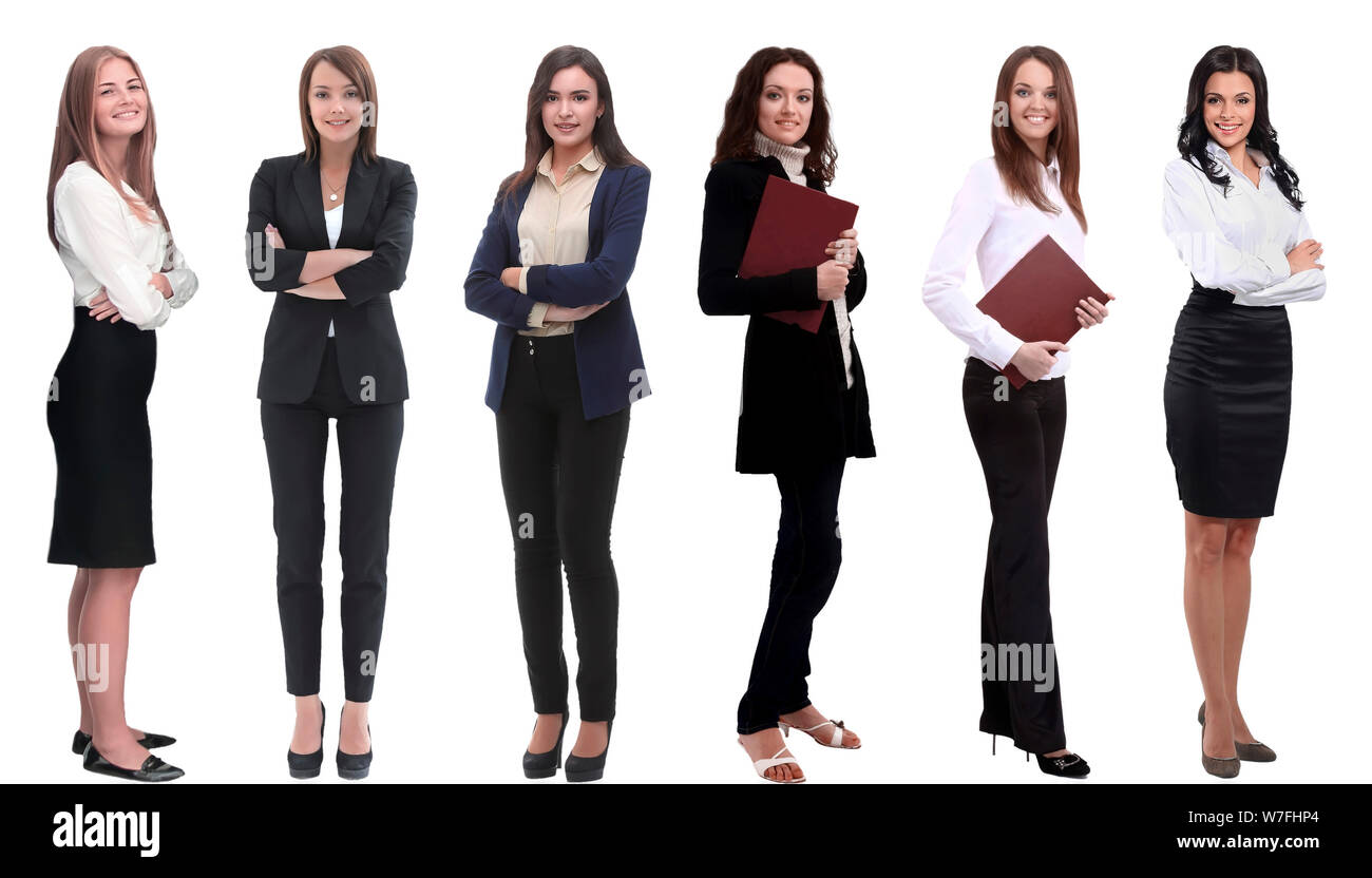 Collection of full-length portraits of young business women Stock Photo ...