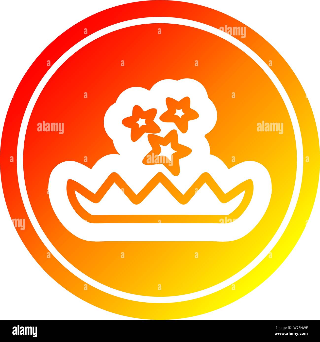 magical flower circular icon with warm gradient finish Stock Vector ...
